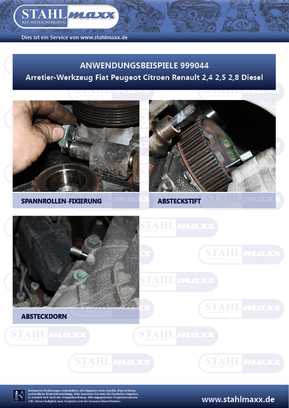 Absteckdorn, Arretierung Nockenwelle und Kurbelwelle | XXL-Automotive
